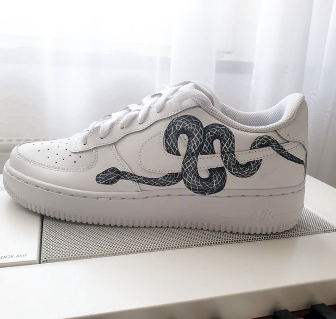 nike air force 1 custom : Snake Design Around Swoosh On Air Force 1 ...